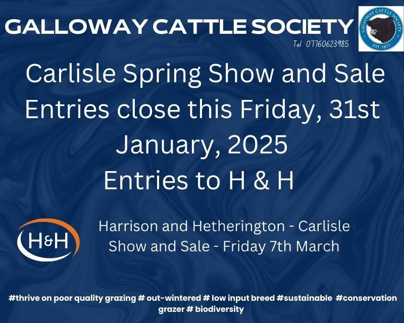 Carlisle Show and Sale - Entries Close | Galloway Cattle Society